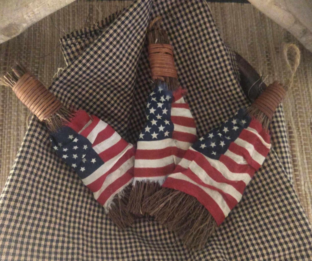 Mini Straw Whisk Brooms Americana Bowl Fillers Cupboard Tucks Ornaments ...