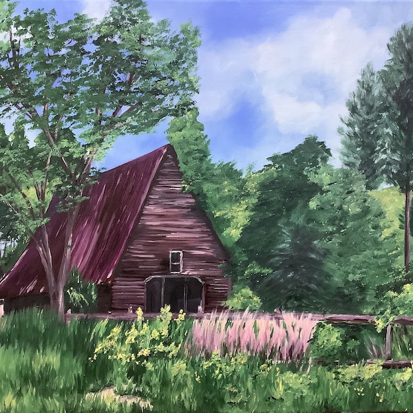 Tobacco Barn Painting - Etsy