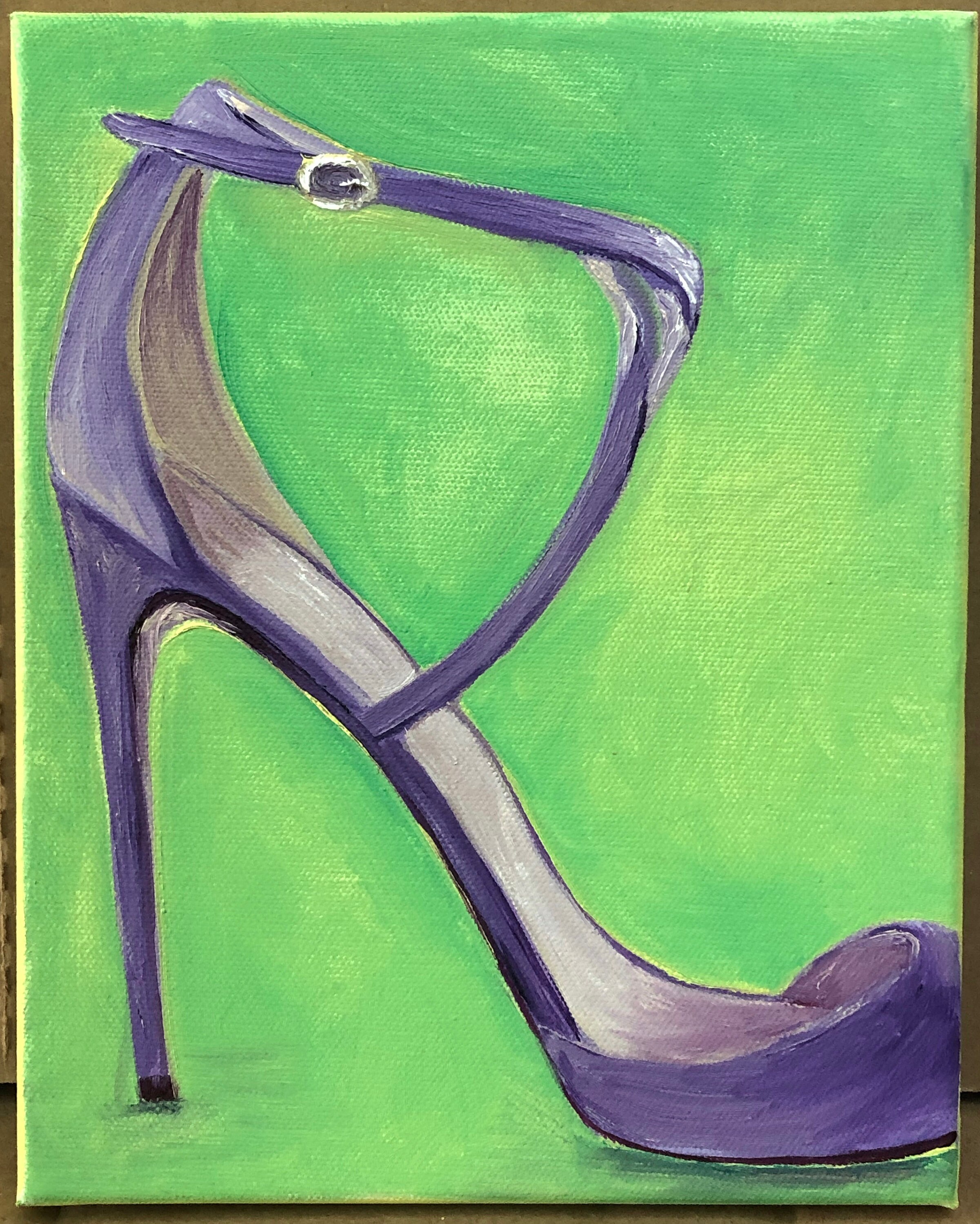 Stiletto shoe original oil painting on canvas | Etsy