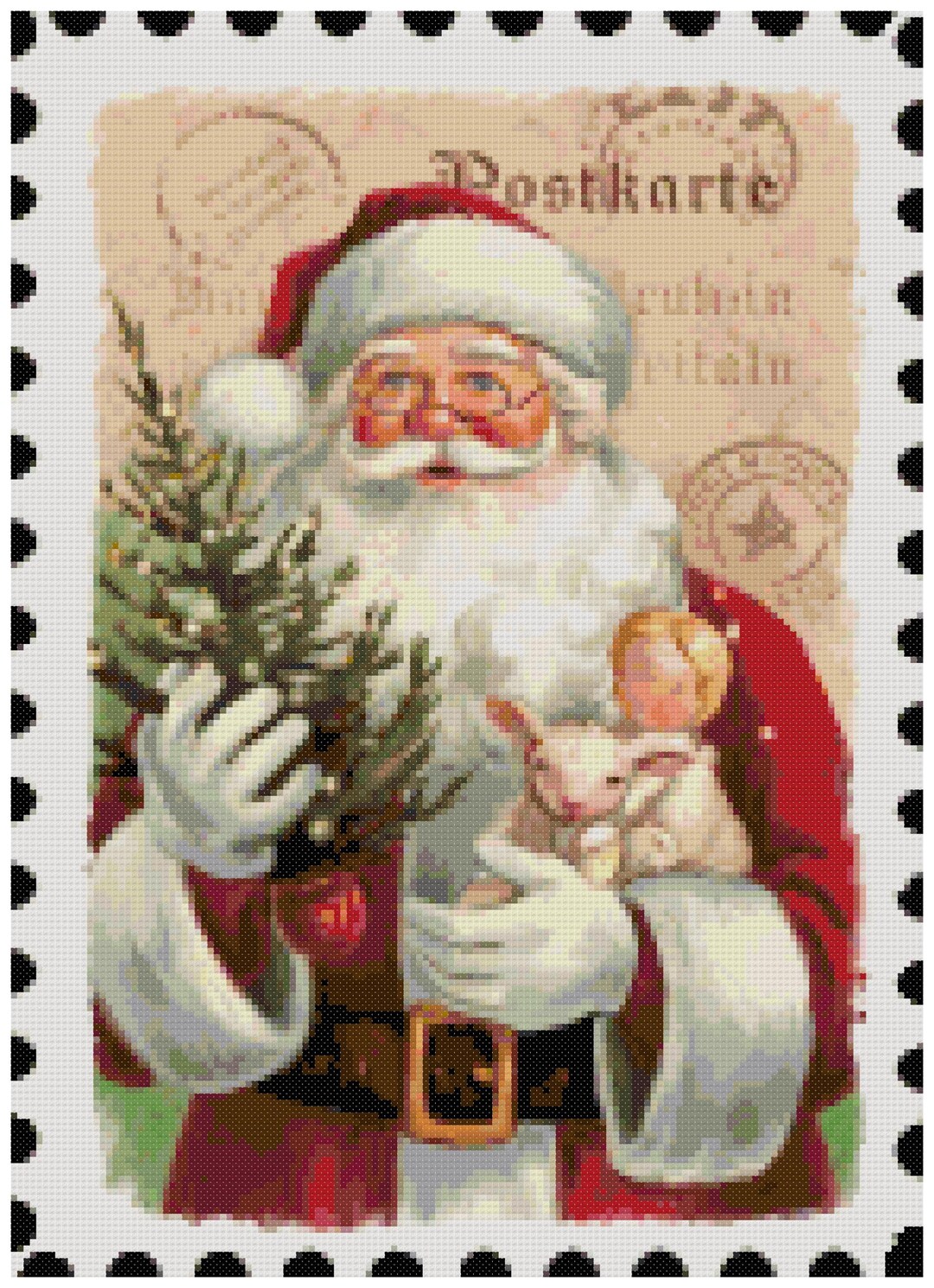 Vintage Santa Christmas Stamp - Etsy