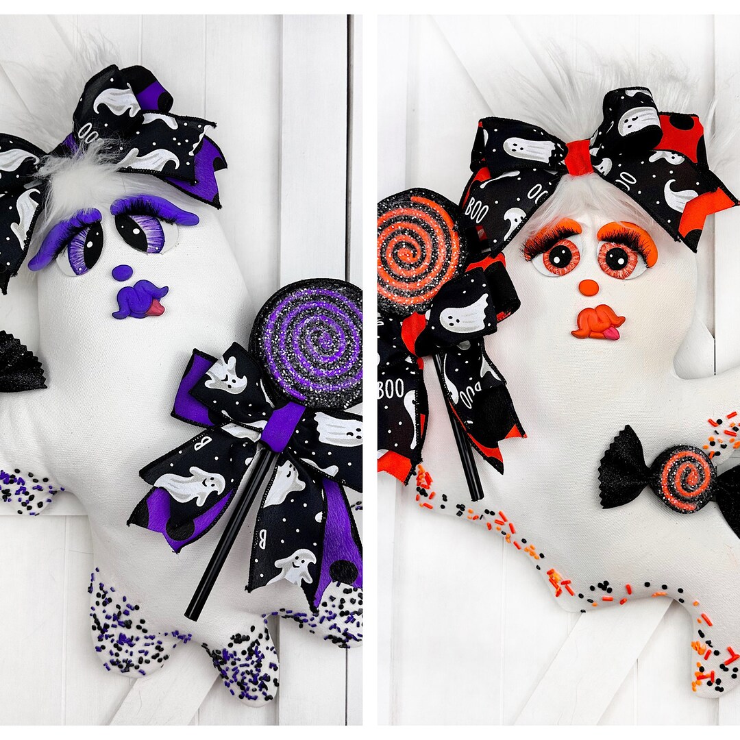 Handmade Halloween Ghosts Wreath Attachments With Candy Sprinkles ...