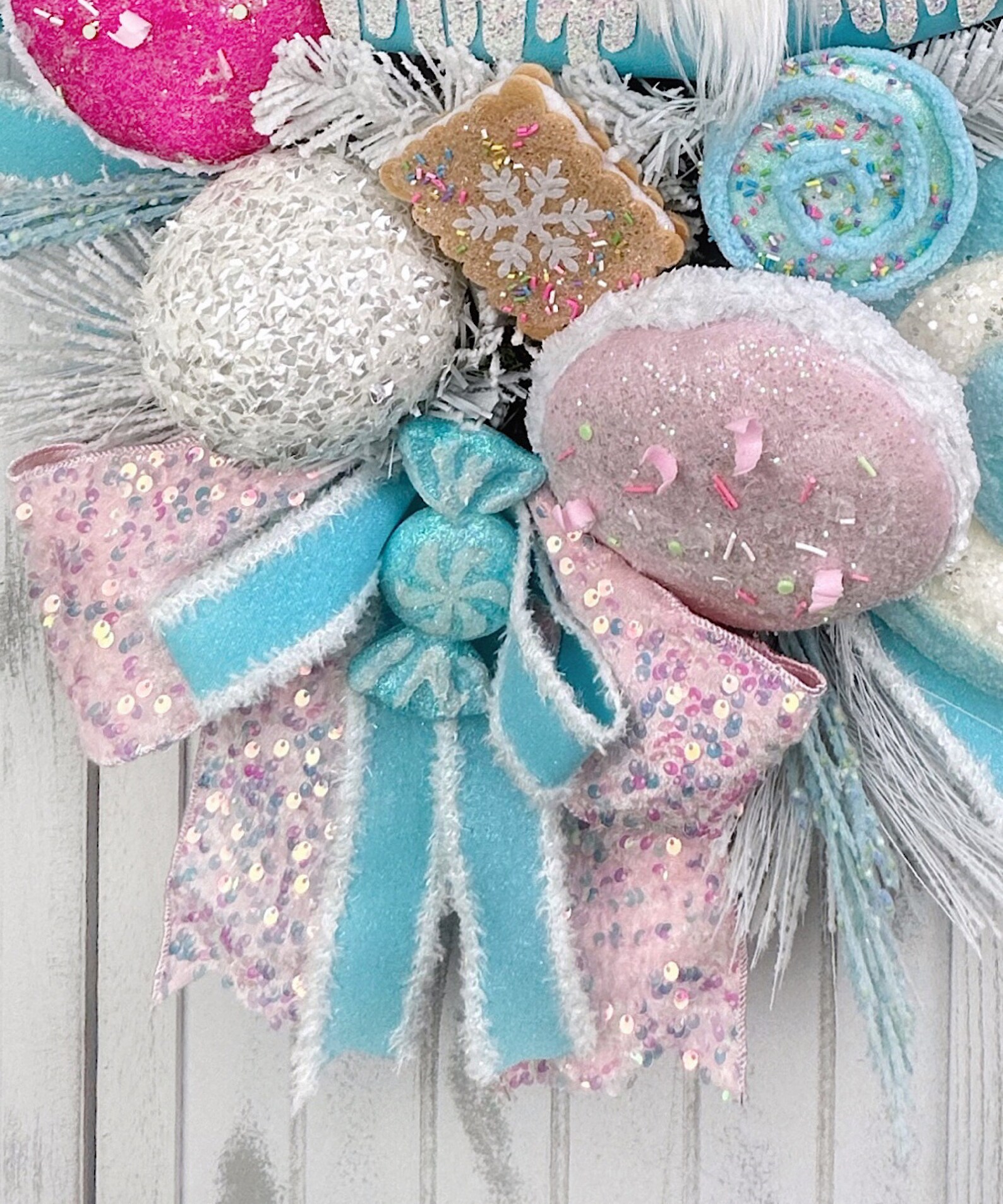 Deluxe Candy Themed Nutcracker Christmas Front Door Wreath With Velvet ...