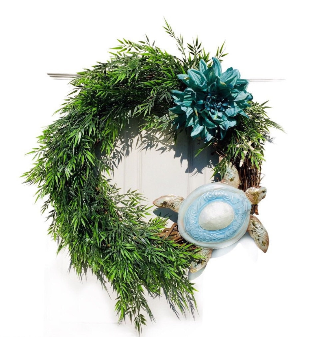 Sea Turtle Coastal Wreath: Grapevine, Capiz Shell, Starfish - Etsy