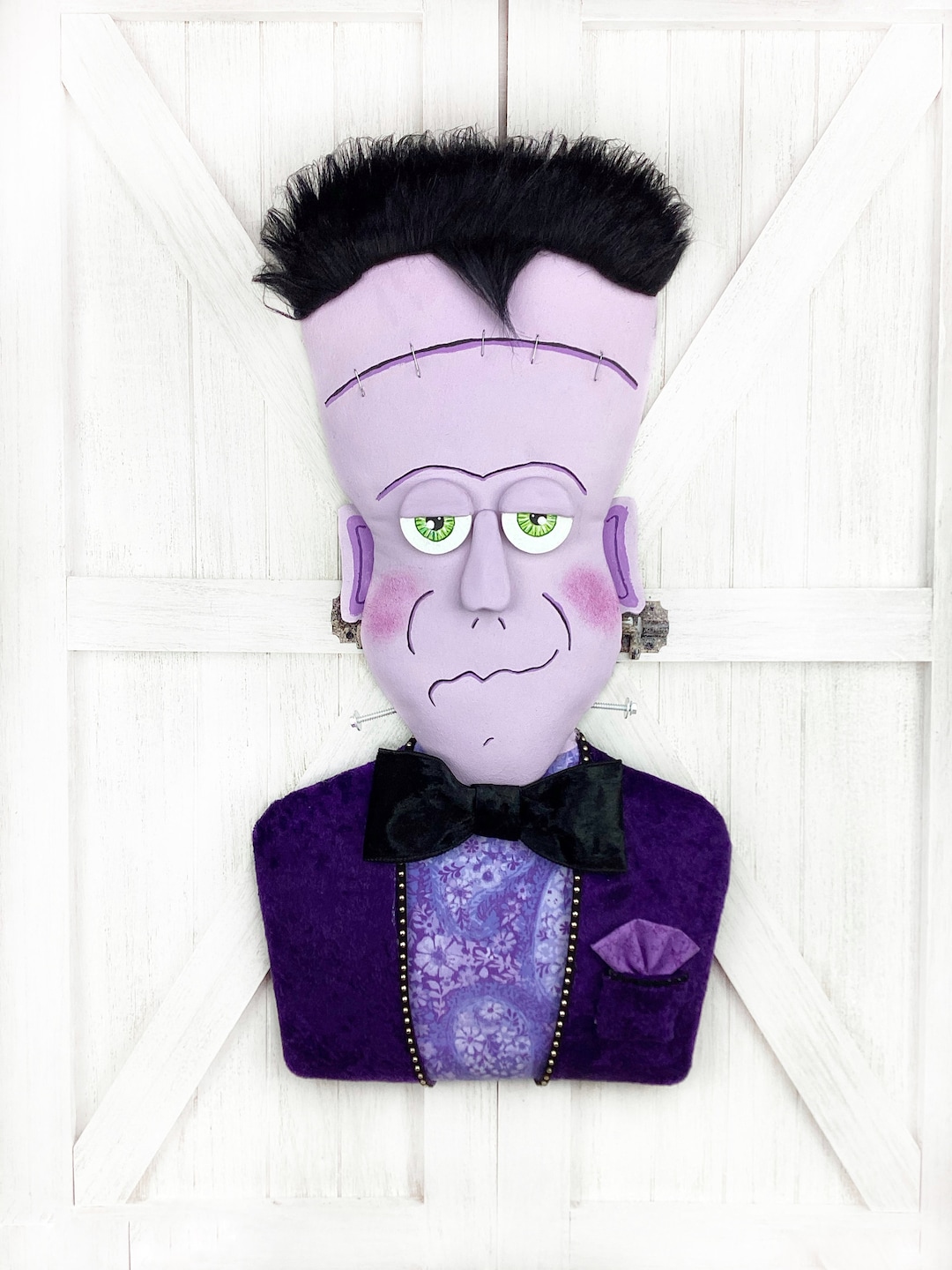 The Groom Purple Frankenstein Wreath Attachment, Frankenstein Halloween ...