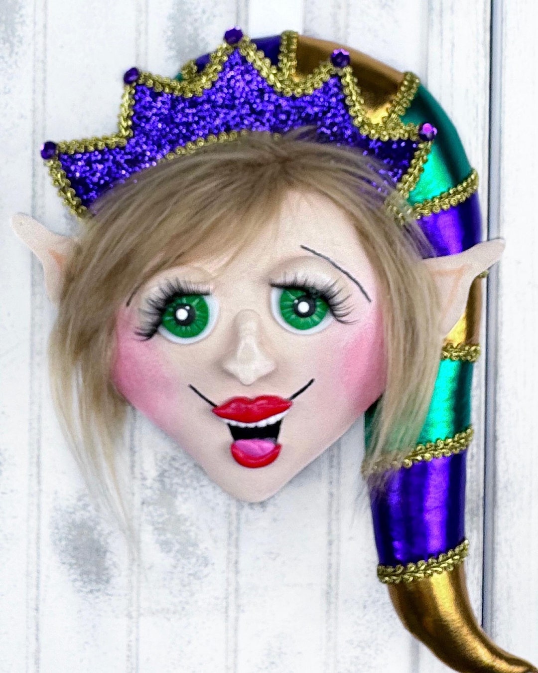Twinkle Toes Mardi Gras Elf Wreath Attachment, Wall or Door Fat Tuesday ...