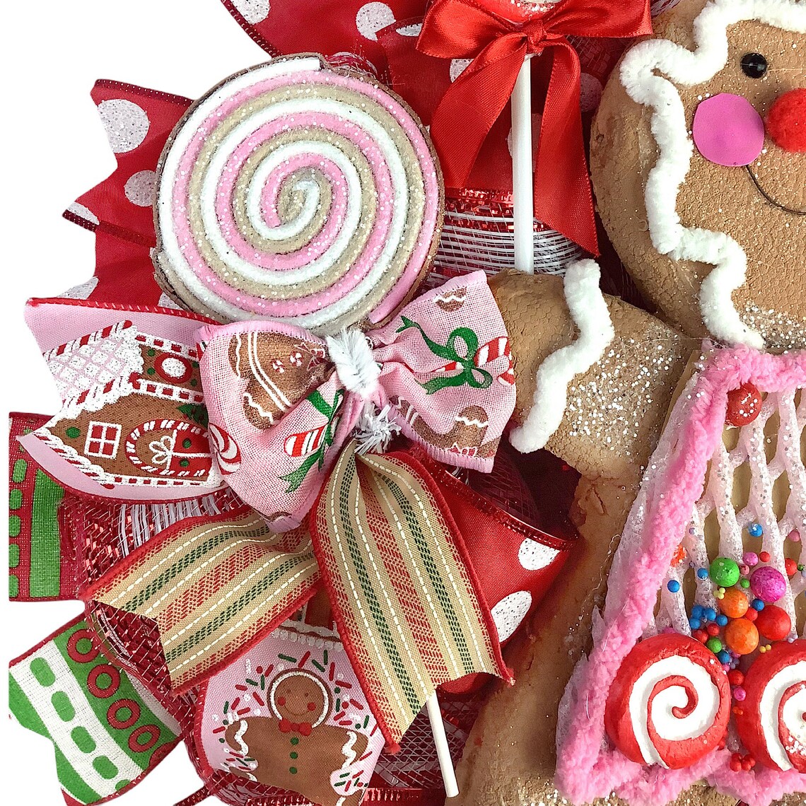 Gingerbread Sweet Shop Christmas Wreath Gingerbread Candy - Etsy