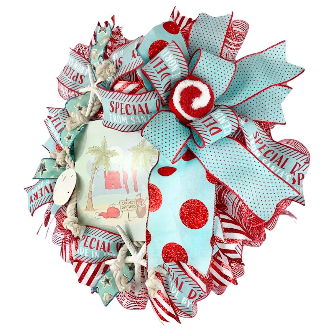 Do Not Disturb Santa on the Beach Coastal Beach Nautical - Etsy