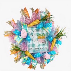 Peter the Rabbit Carrot Patch Spring Easter Wreath for Front Door ...