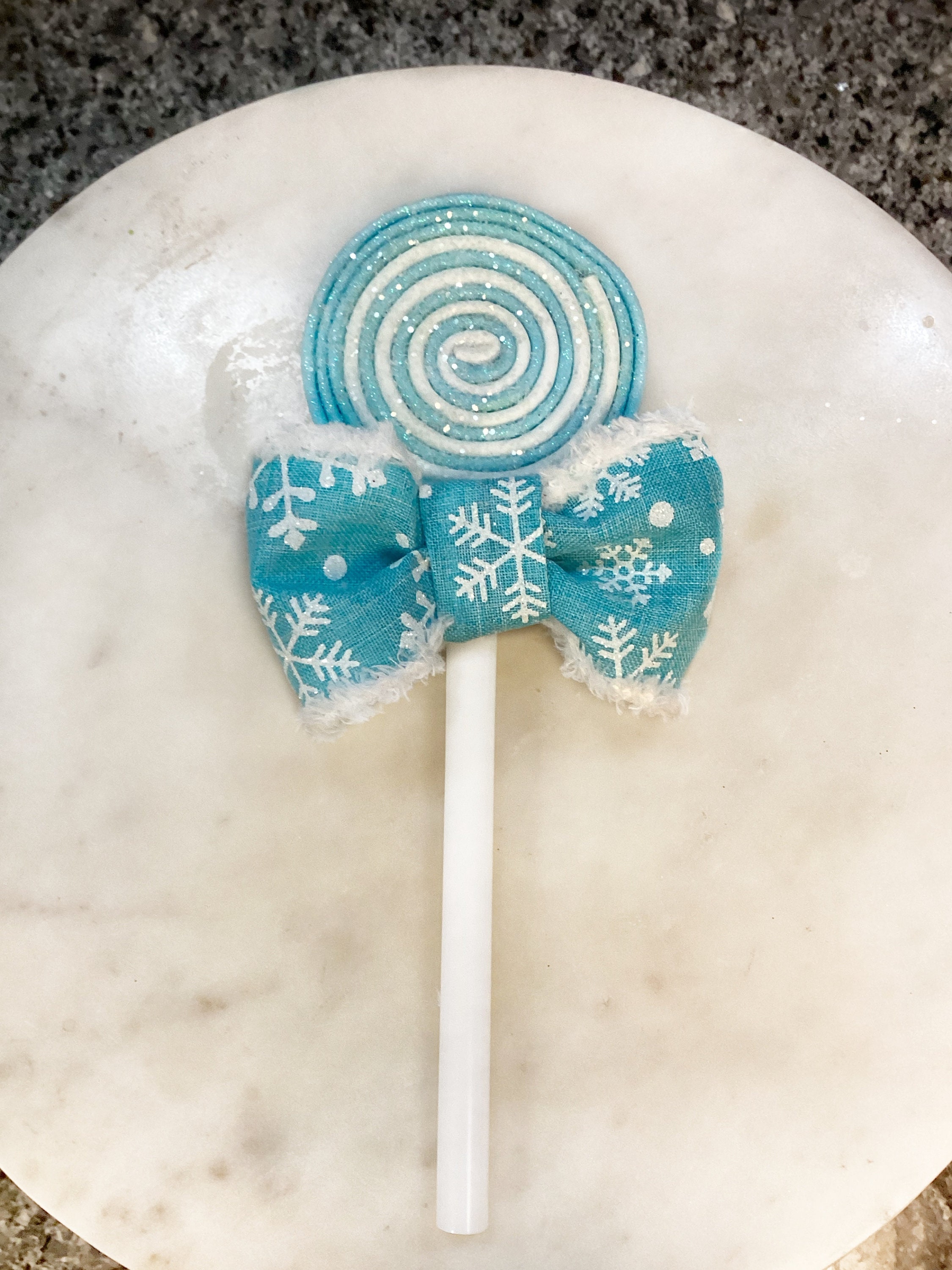 Blue & White Lollipops and Candy Snowflake Bow Christmas - Etsy