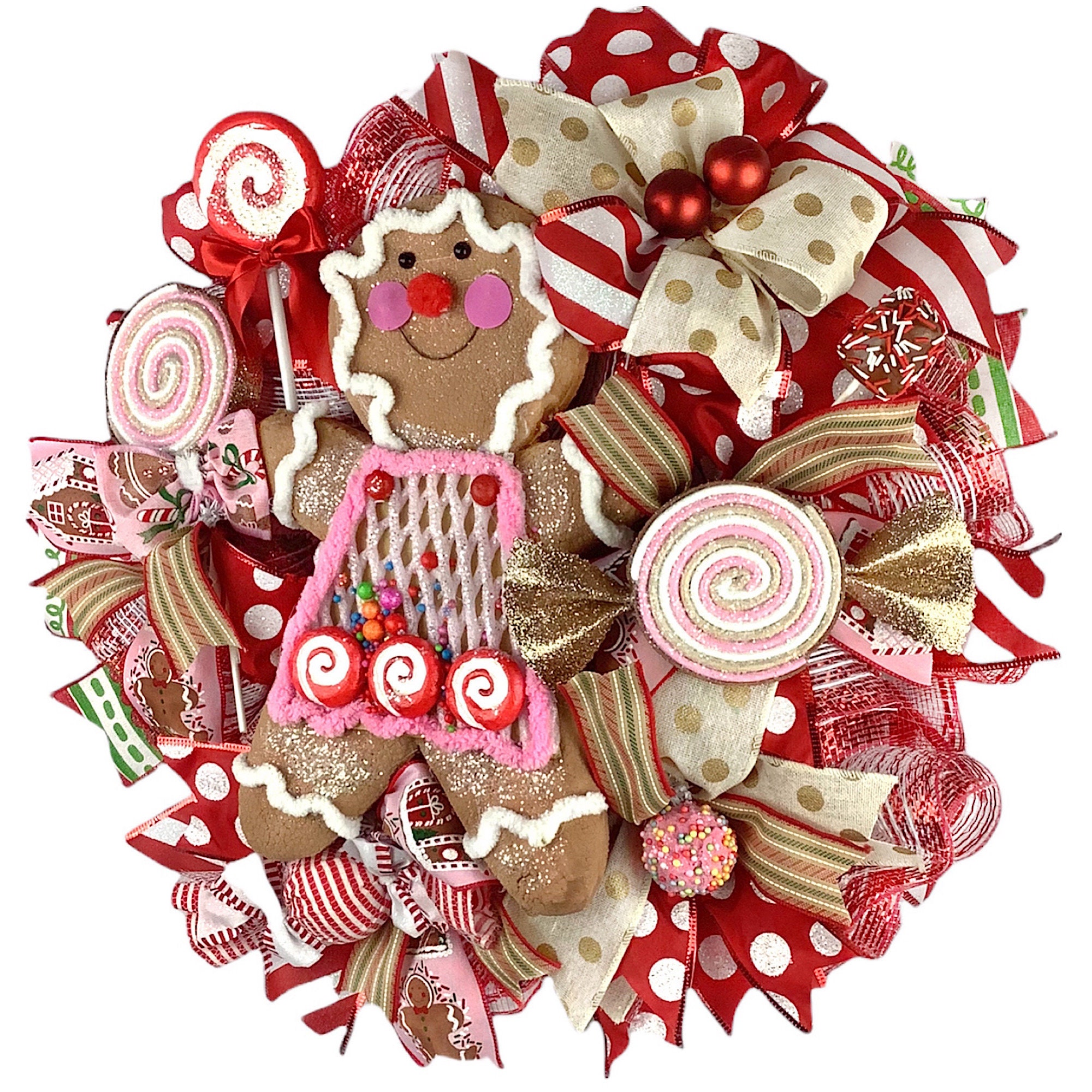 Gingerbread Sweet Shop Christmas Wreath Gingerbread Candy - Etsy