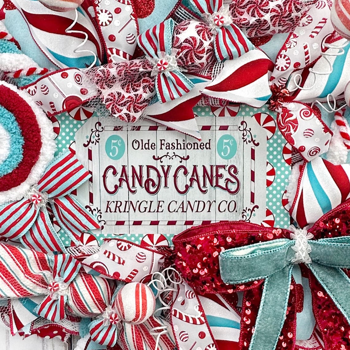 Kringle Candy Co. Old Fashioned Candy Canes, Blue, Red & White ...