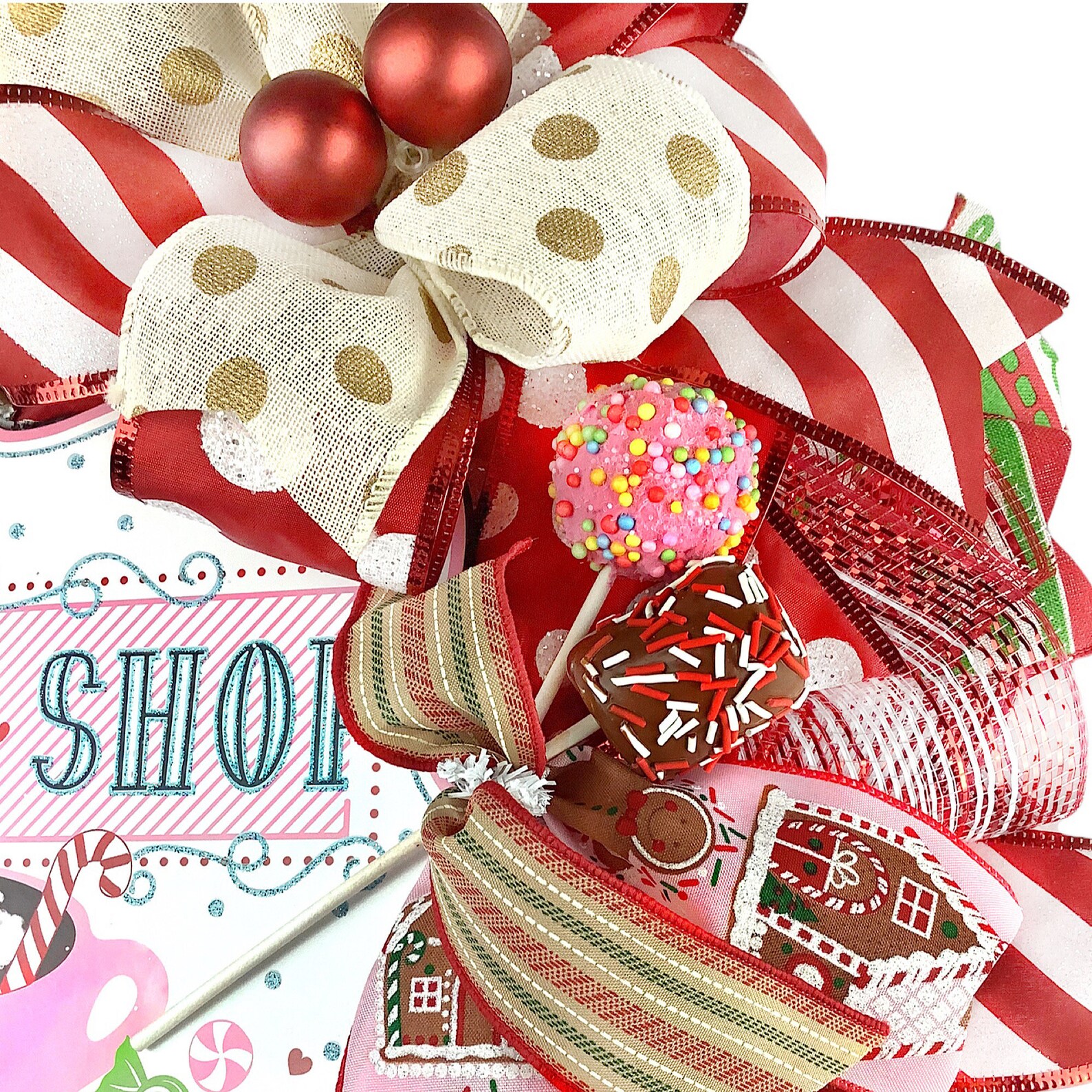 Santas Sweet Shop Christmas Wreath Gingerbread Candy - Etsy