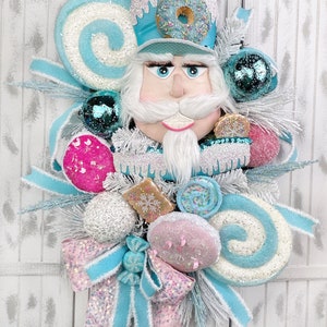 Deluxe Candy Themed Nutcracker Christmas Front Door Wreath With Velvet ...