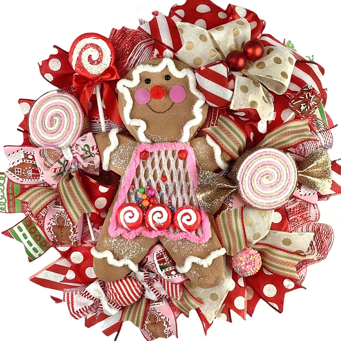 Gingerbread Sweet Shop Christmas Wreath Gingerbread Candy - Etsy