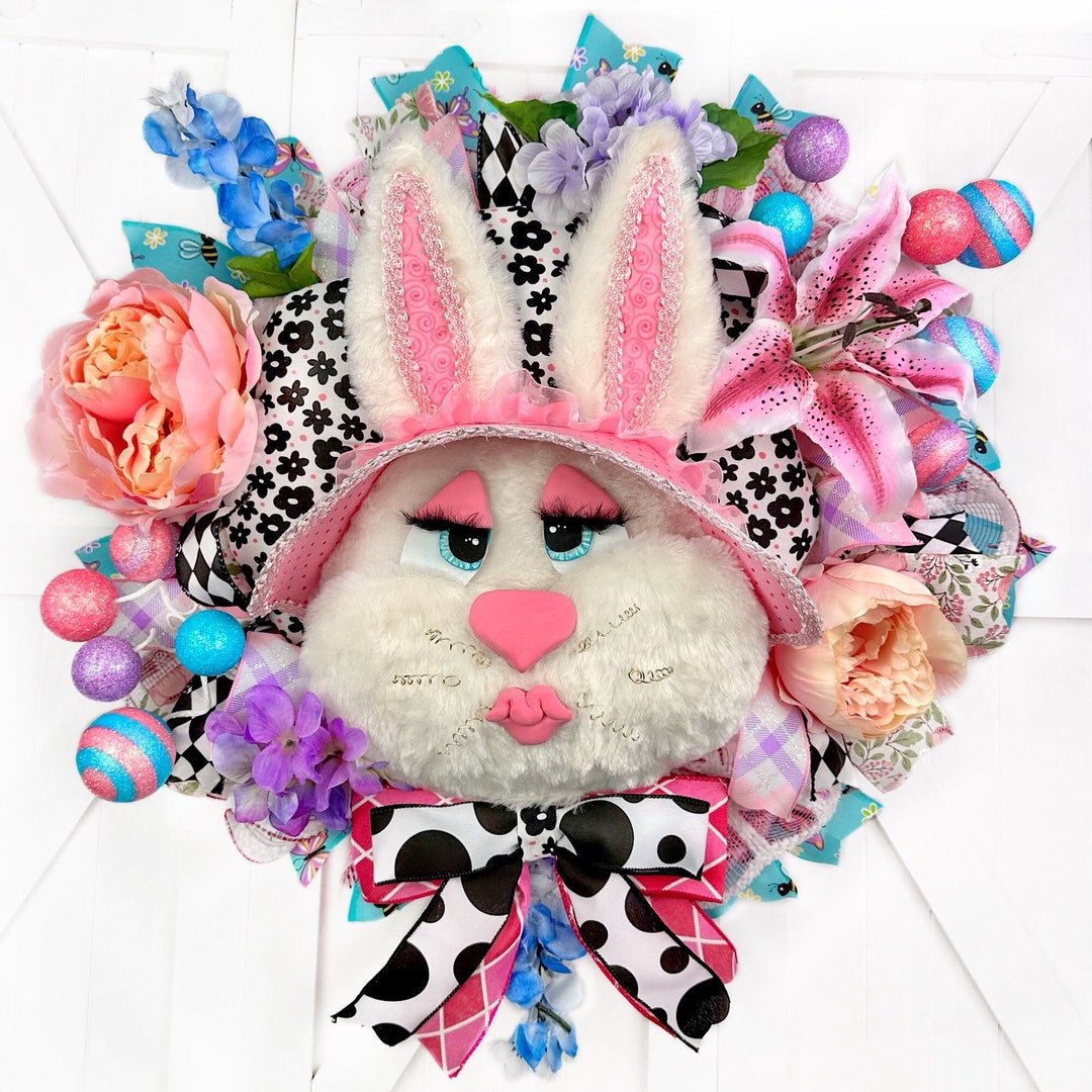 2 Purchase Options:easter Bunny Wreath Attachment or Bunny Wreath ...