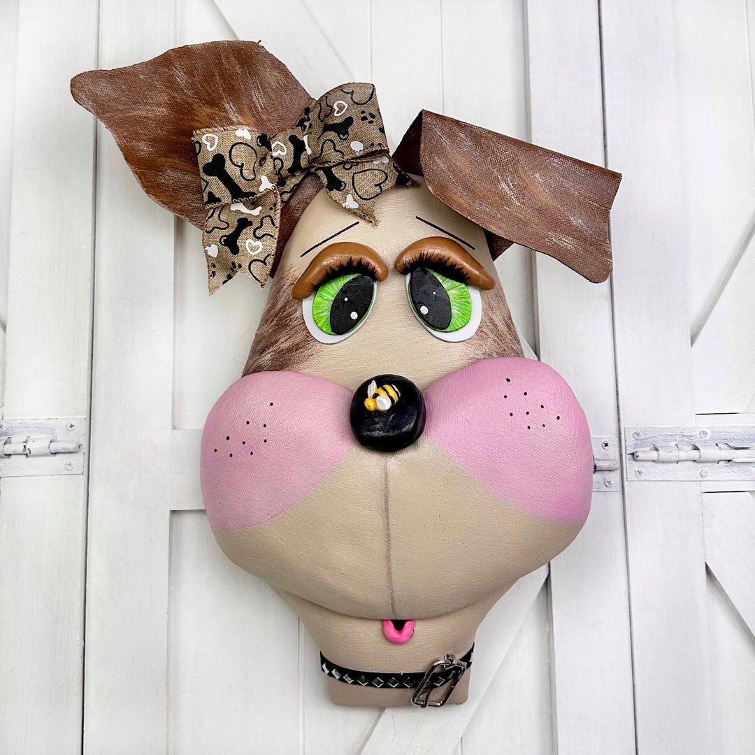 Snippy Dog Wreath Attachment, Puppy Bee Decorations Front Door Hanger ...