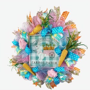 Peter the Rabbit Carrot Patch Spring Easter Wreath for Front Door ...