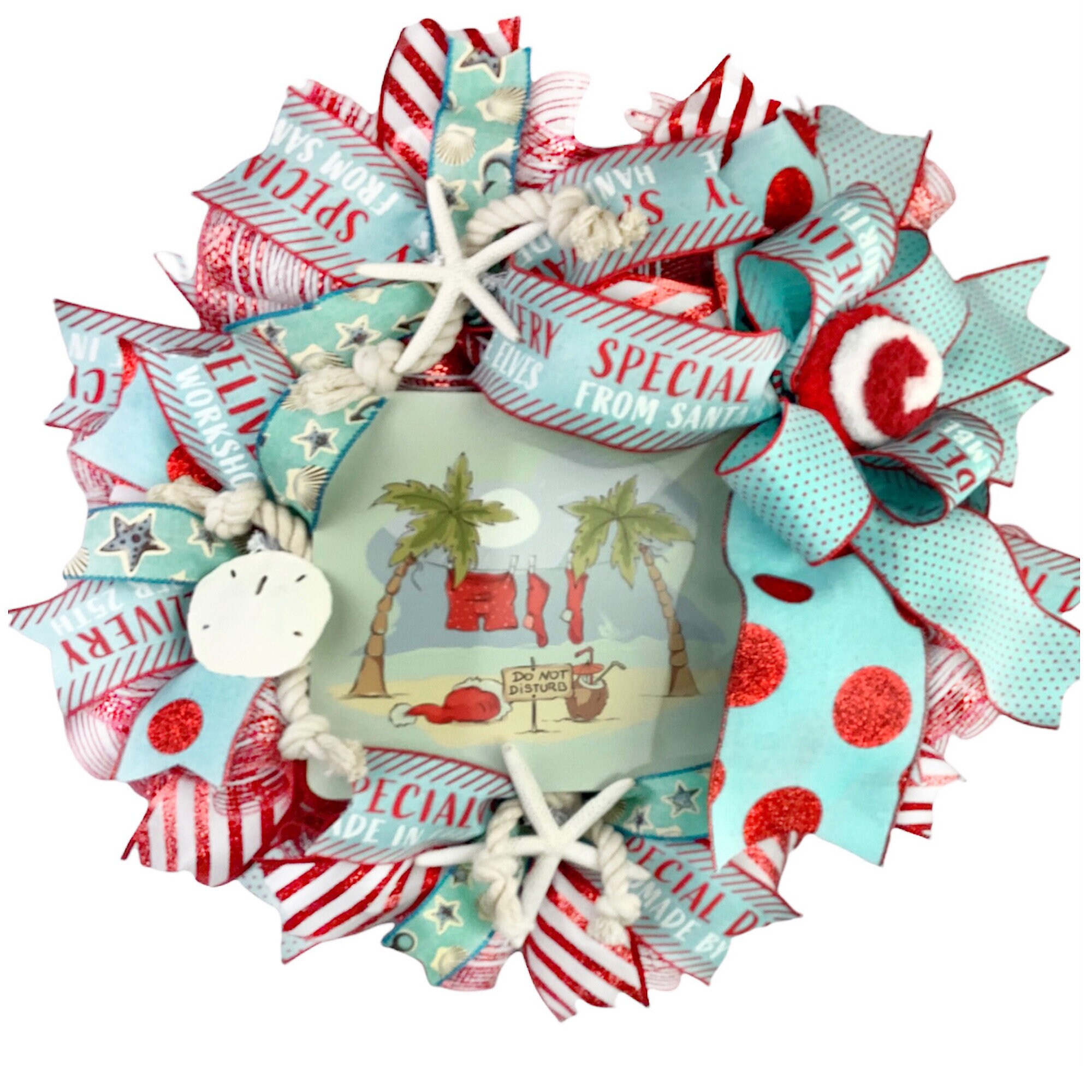 Do Not Disturb Santa on the Beach Coastal Beach Nautical - Etsy