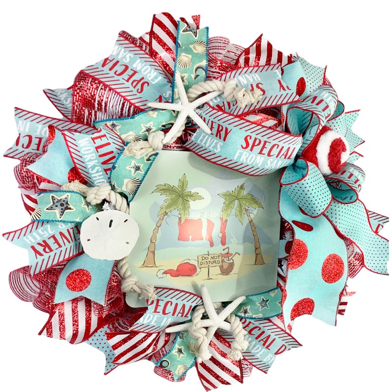 Do Not Disturb Santa on the Beach Coastal Beach Nautical - Etsy