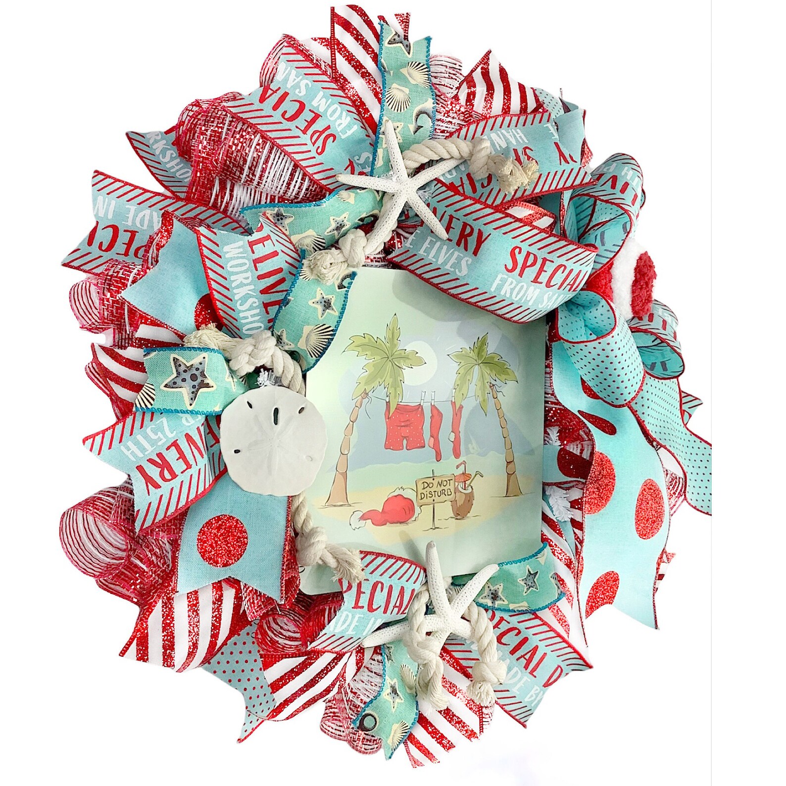 Do Not Disturb Santa on the Beach Coastal Beach Nautical - Etsy