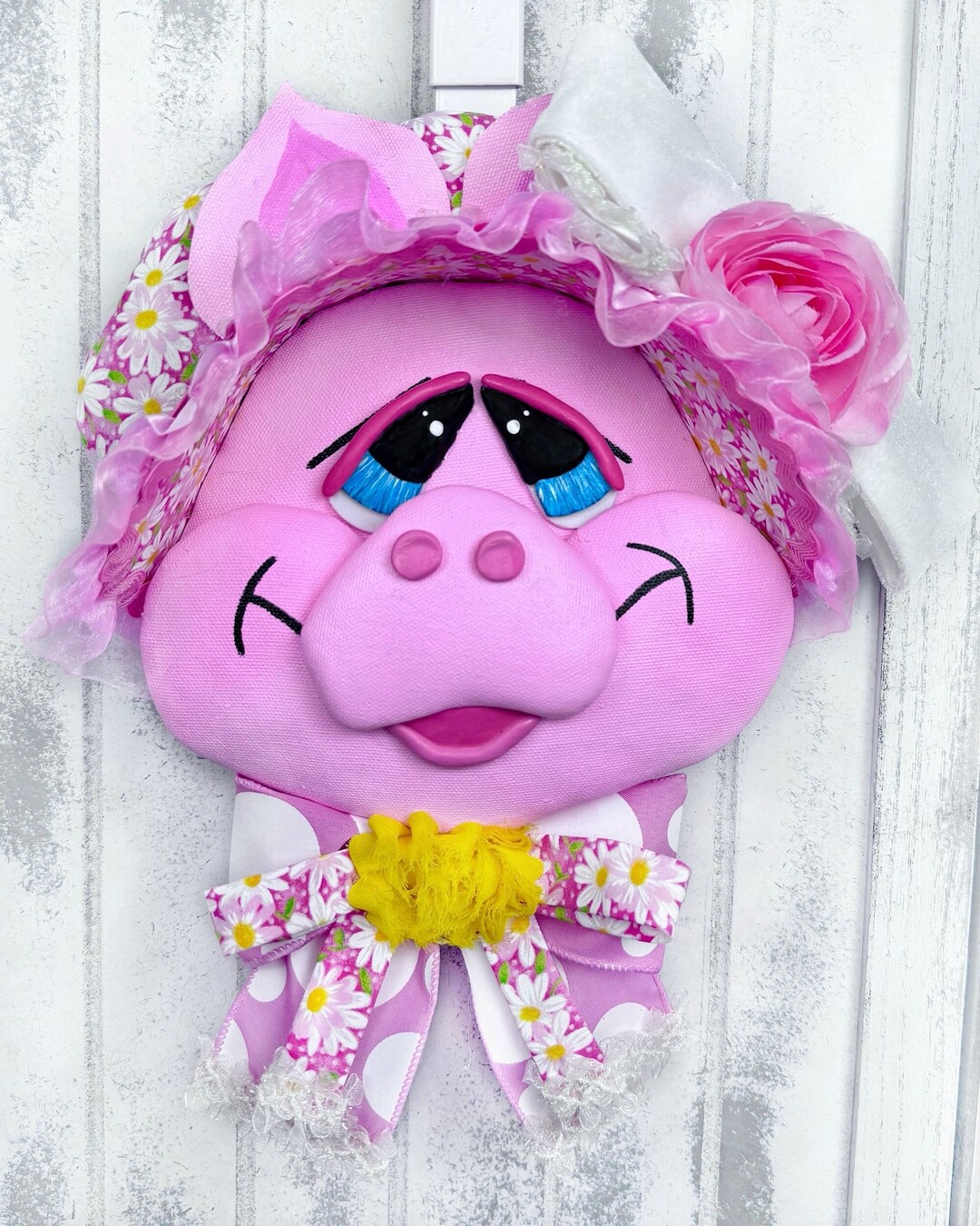 Pig Wreath Attachment, Country Farmhouse Decorations Front Door Hanger ...