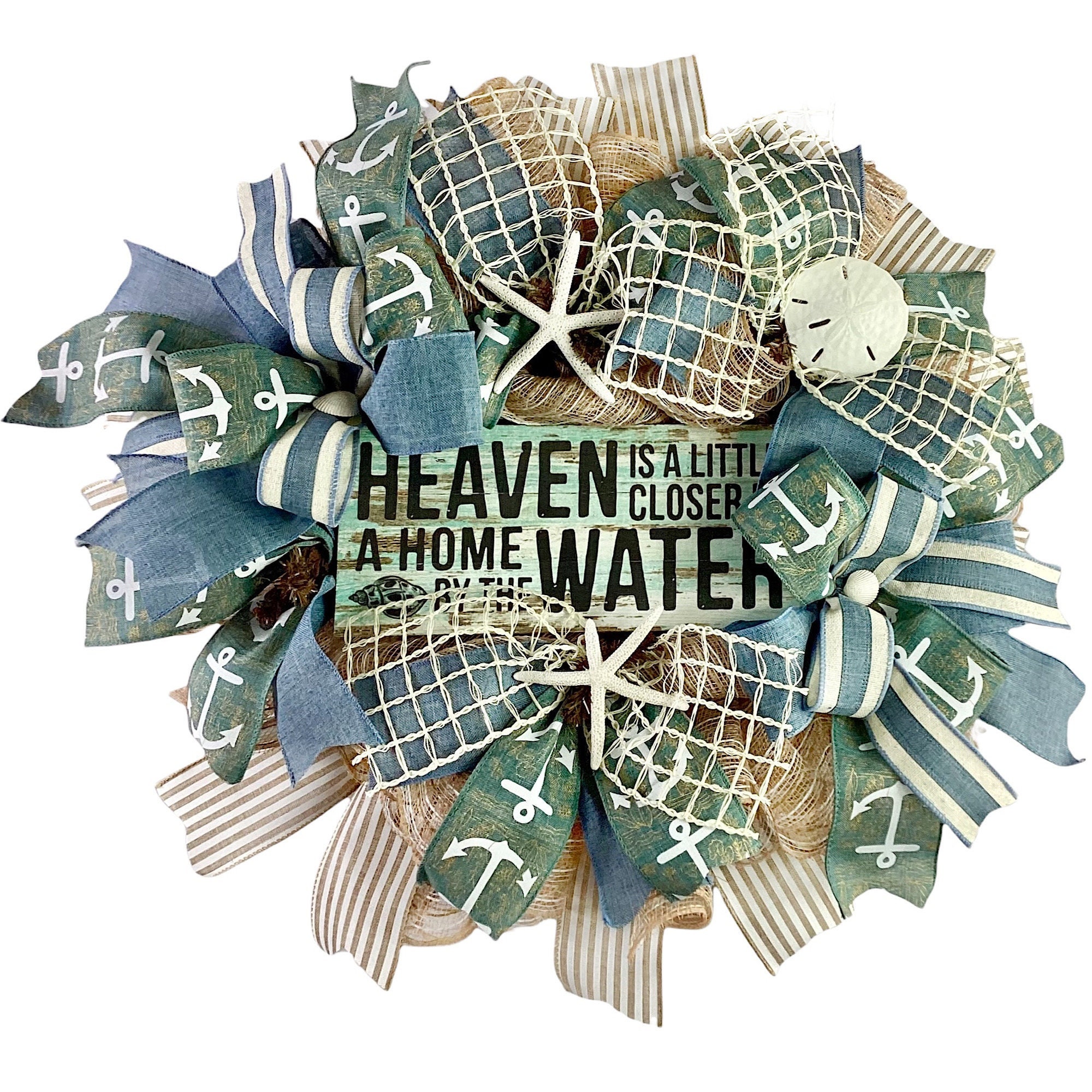 Heaven is a Home by the Water Poly Deco Mesh Lake House - Etsy