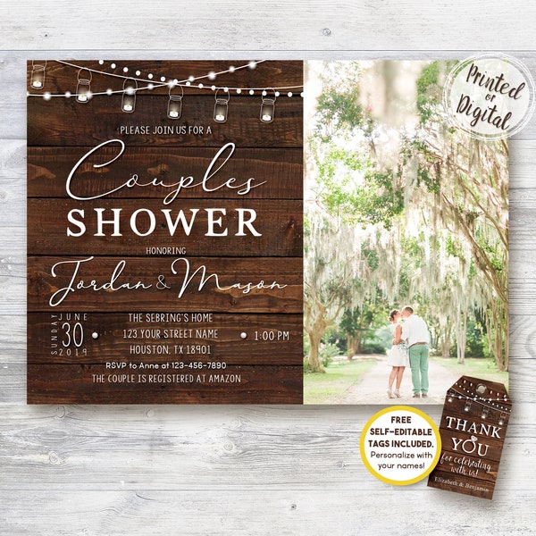 Rustic Bridal Shower Invitation - Etsy