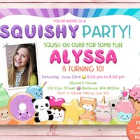 Squishy Party Invitation, Squishies Party Invitation With Picture ...