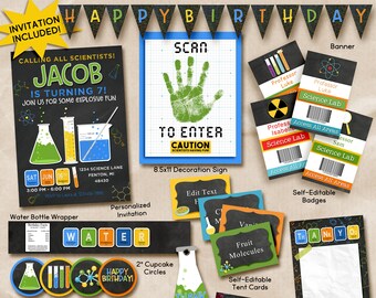 Science party invitation | Etsy