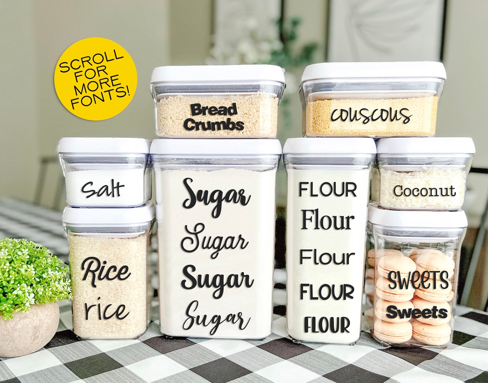 Canister Labels Kitchen Labels Baking Labels Pantry Labels - Etsy