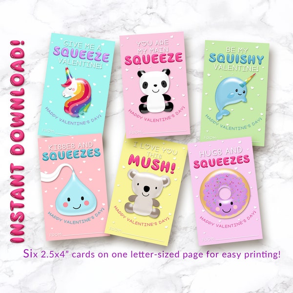 Squishy Valentine Card - Etsy