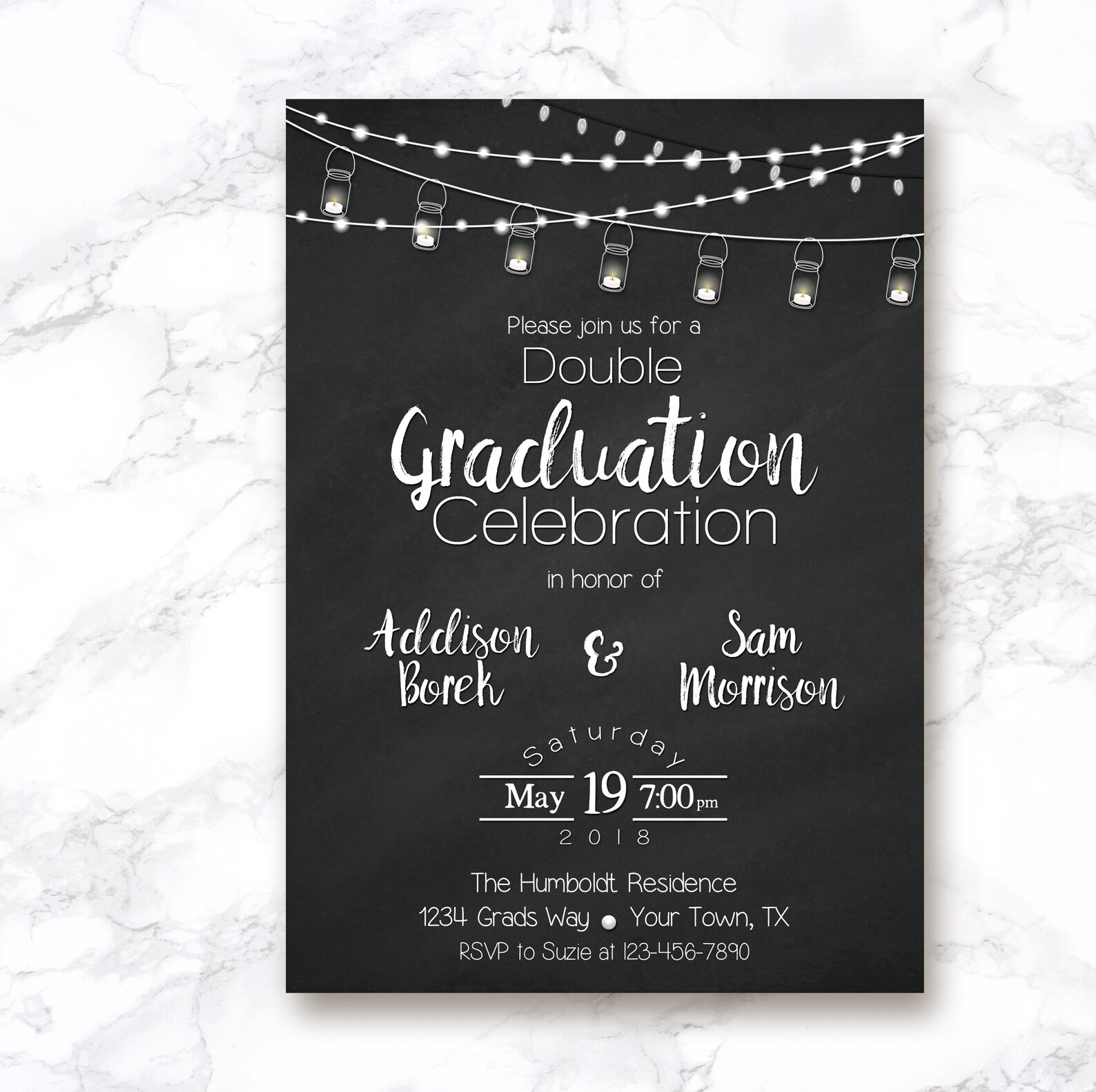 Double Graduation Invitation Double Graduation Party | Etsy