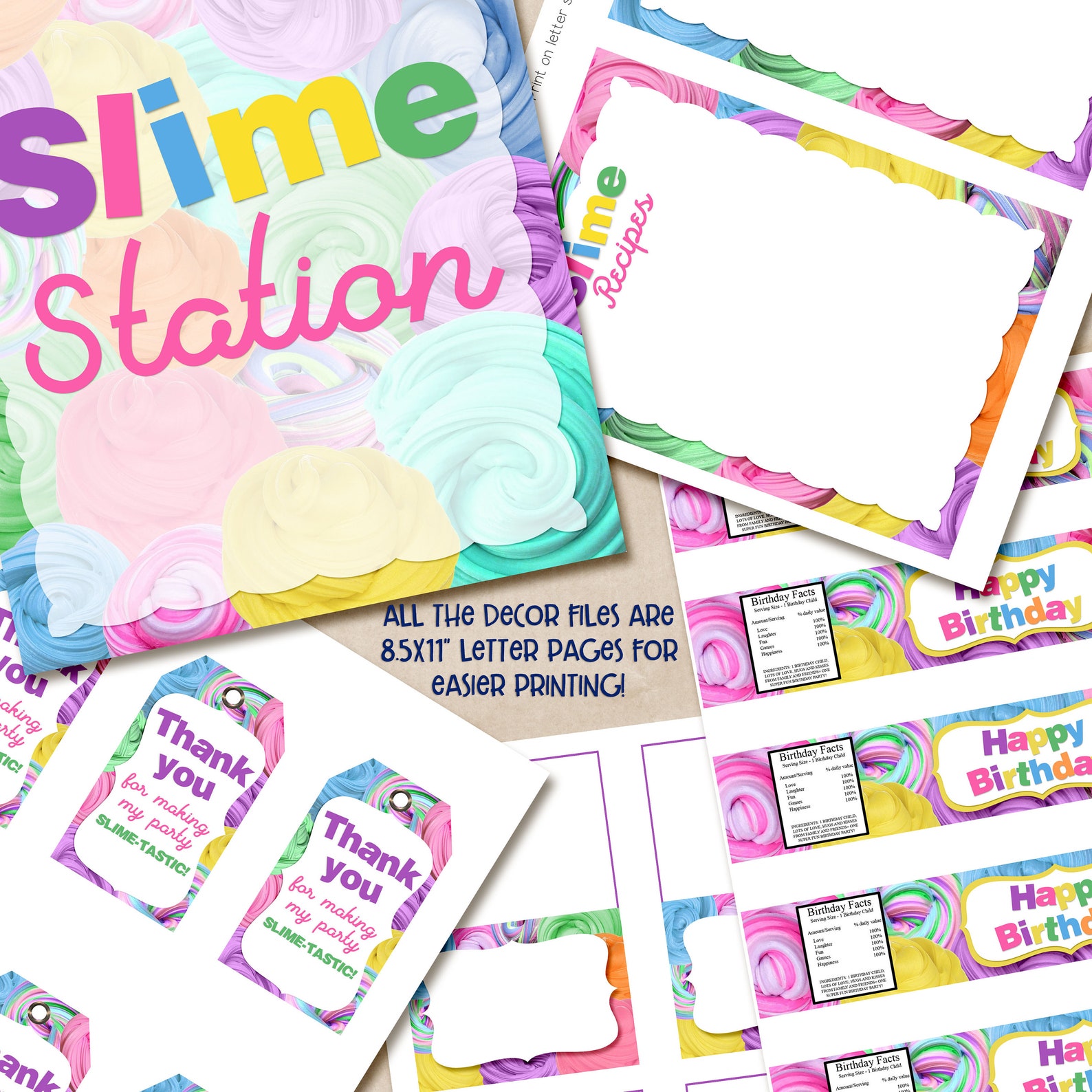 Slime Party Package / Slime Party Package Printable / Slime | Etsy