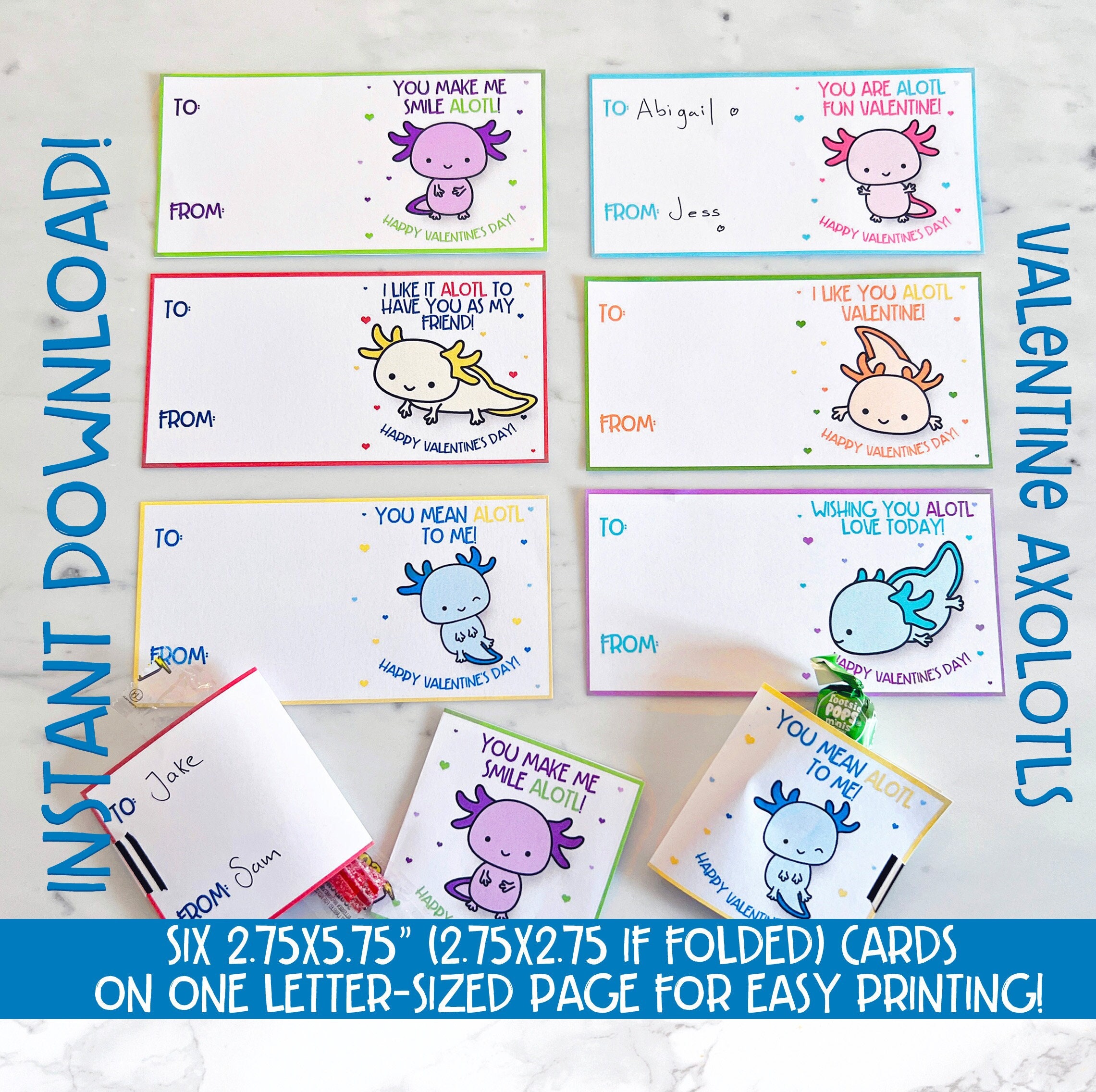 Axolotl Valentine Cards, Axolotl Valentine Card, Valentine Cards ...