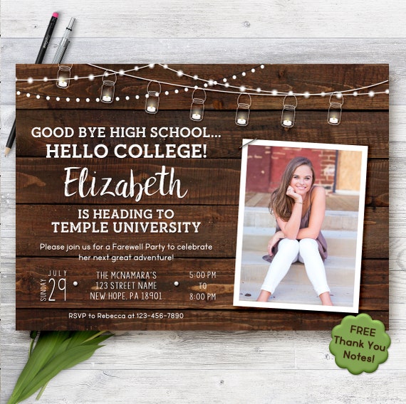 Off to college party invitation farewell graduation party | Etsy