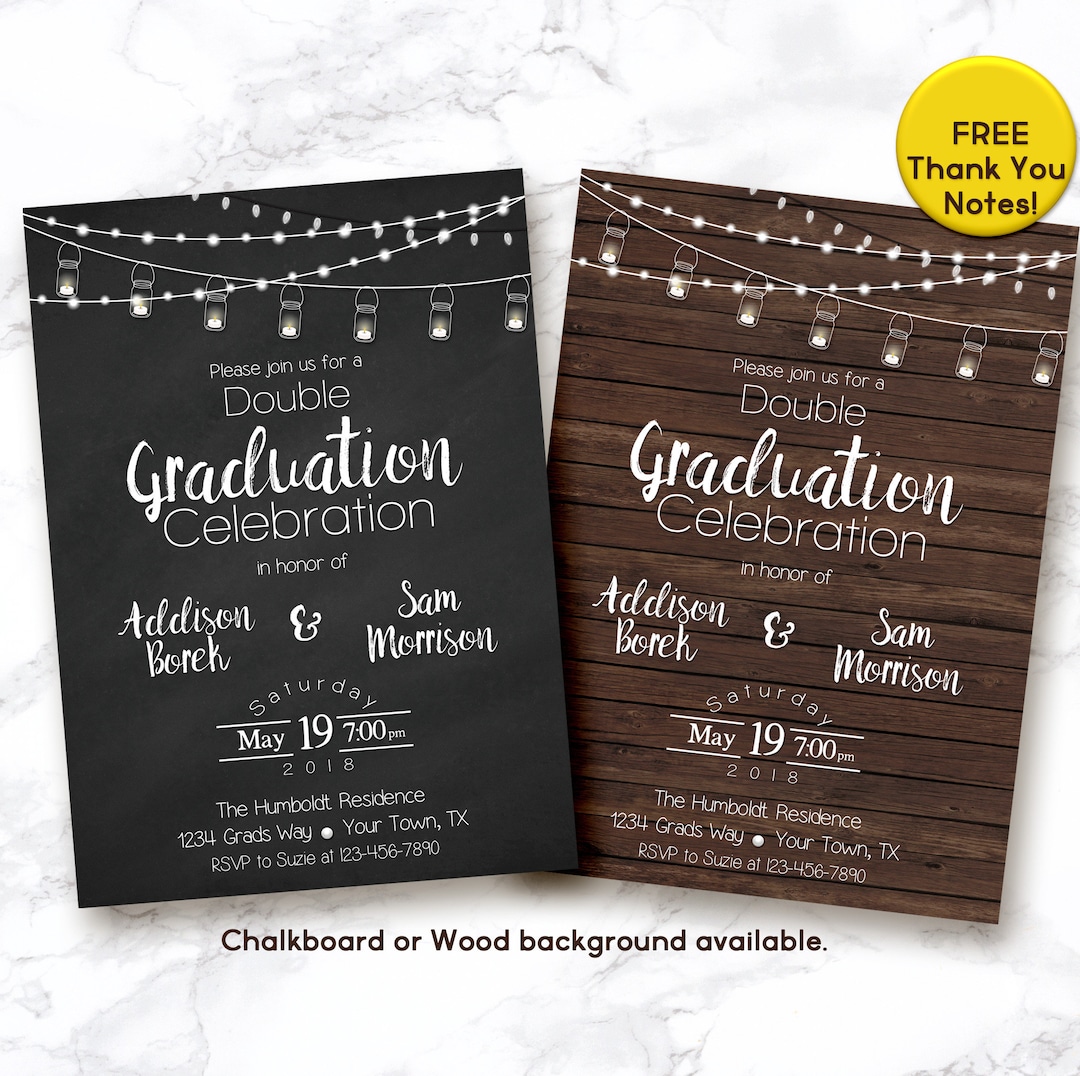 Double Graduation Invitation Double Graduation Party - Etsy