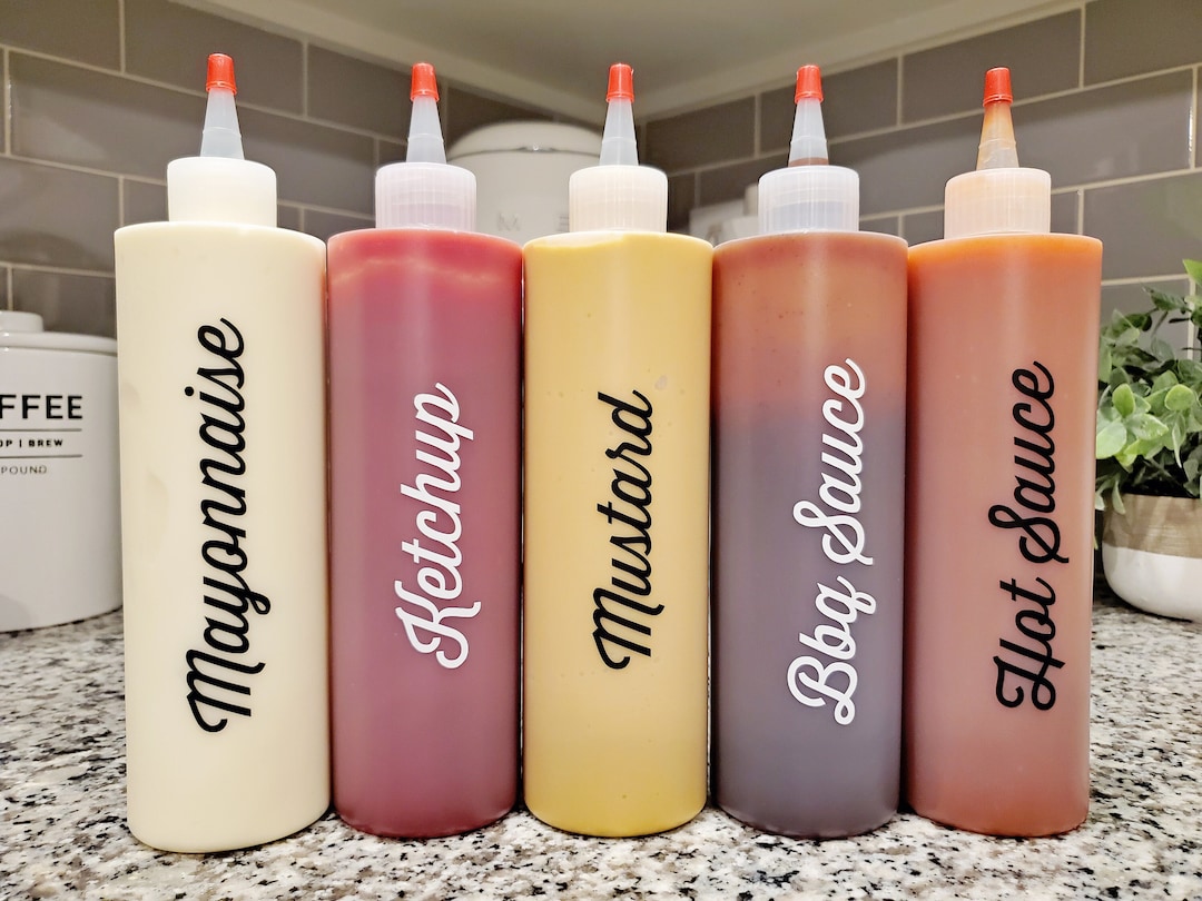 Condiment Labels, Kitchen Labels, Squeeze Bottle Labels, Bottle Labels ...