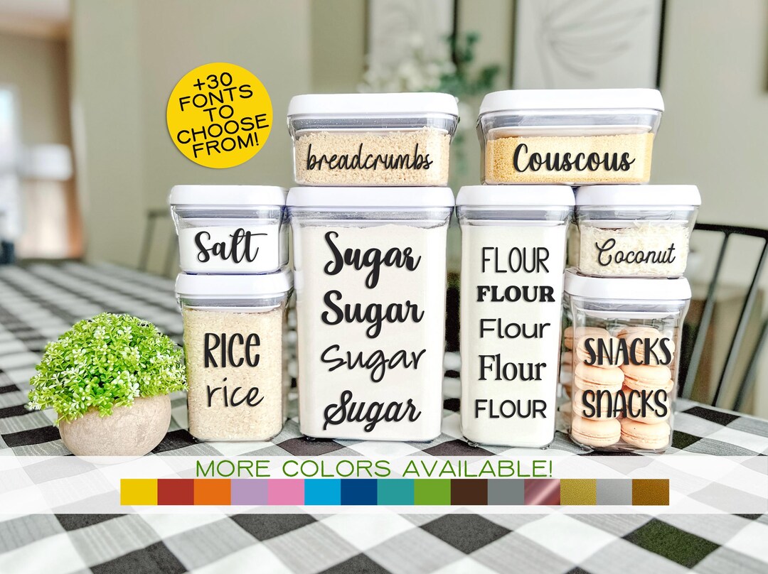 Canister Labels, Kitchen Labels, Pantry Labels, Canister Decals - Etsy