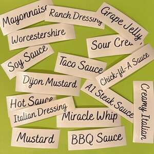 Condiment Labels, Salad Dressing Labels, Oil Bottle Labels, Bottle ...