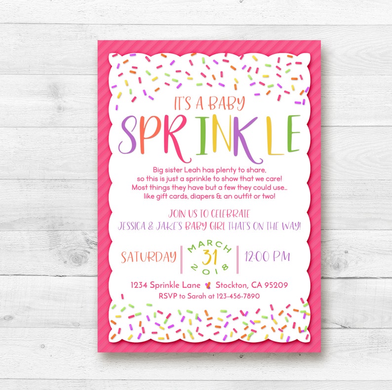 Baby Sprinkle Invitation Girl Girl Baby Sprinkle Invitation | Etsy