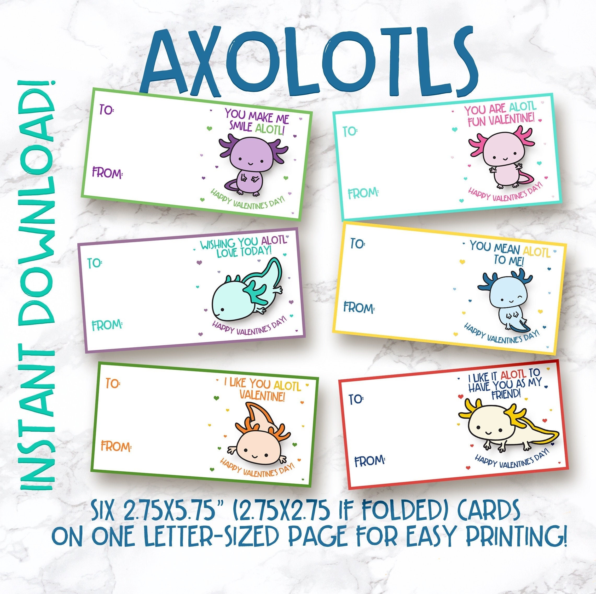 Axolotl Valentine Cards, Axolotl Valentine Card, Valentine Cards ...