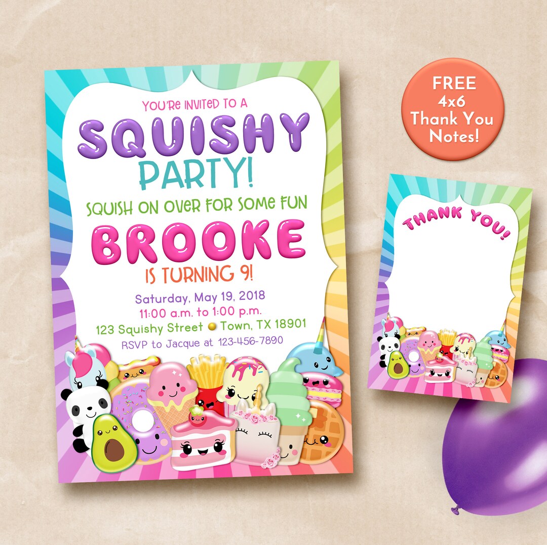 Squishy Party Invitation Squishies Party Invitation Squishy - Etsy