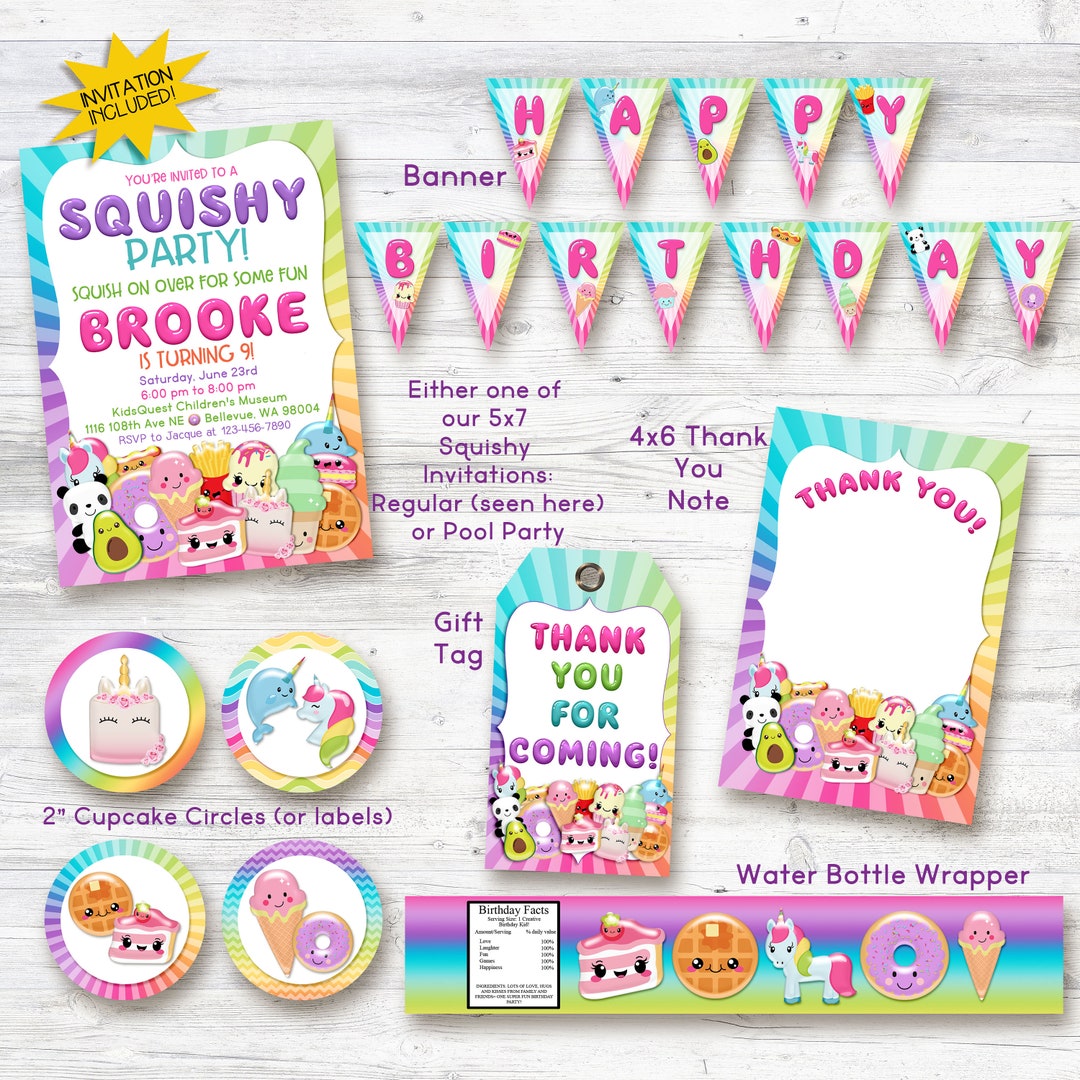Squishy Party Invitation Squishies Party Invitation Squishy - Etsy Canada