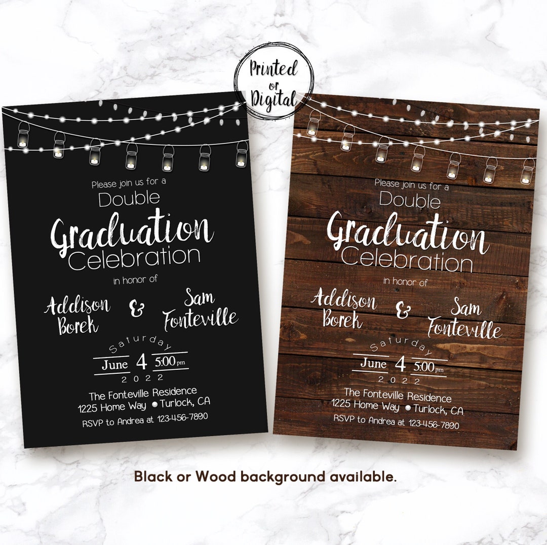 Double Graduation Invitation, Double Graduation Party Invitation, Joint ...