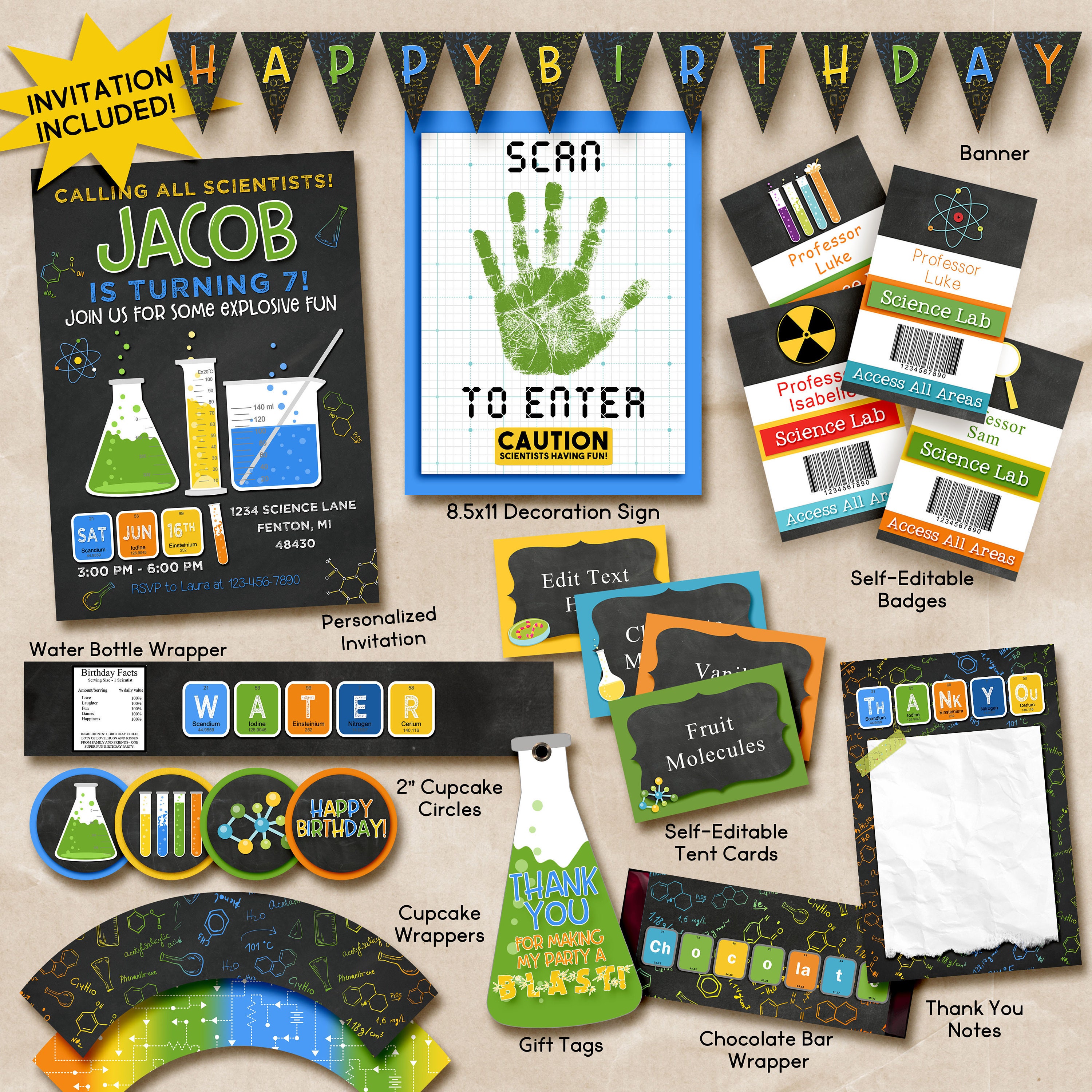 SCIENCE Birthday Invitation / Science Party Invitation / | Etsy