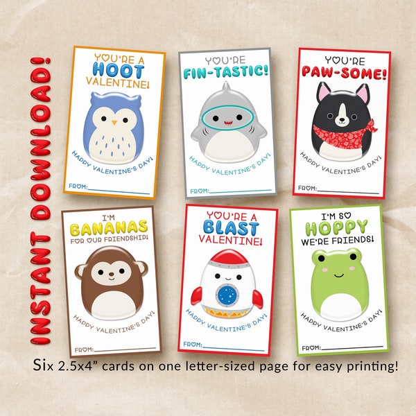 Squishmallow Valentine Cards - Etsy