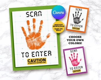 Scan to Enter, Science Party Sign Digital Download - Etsy