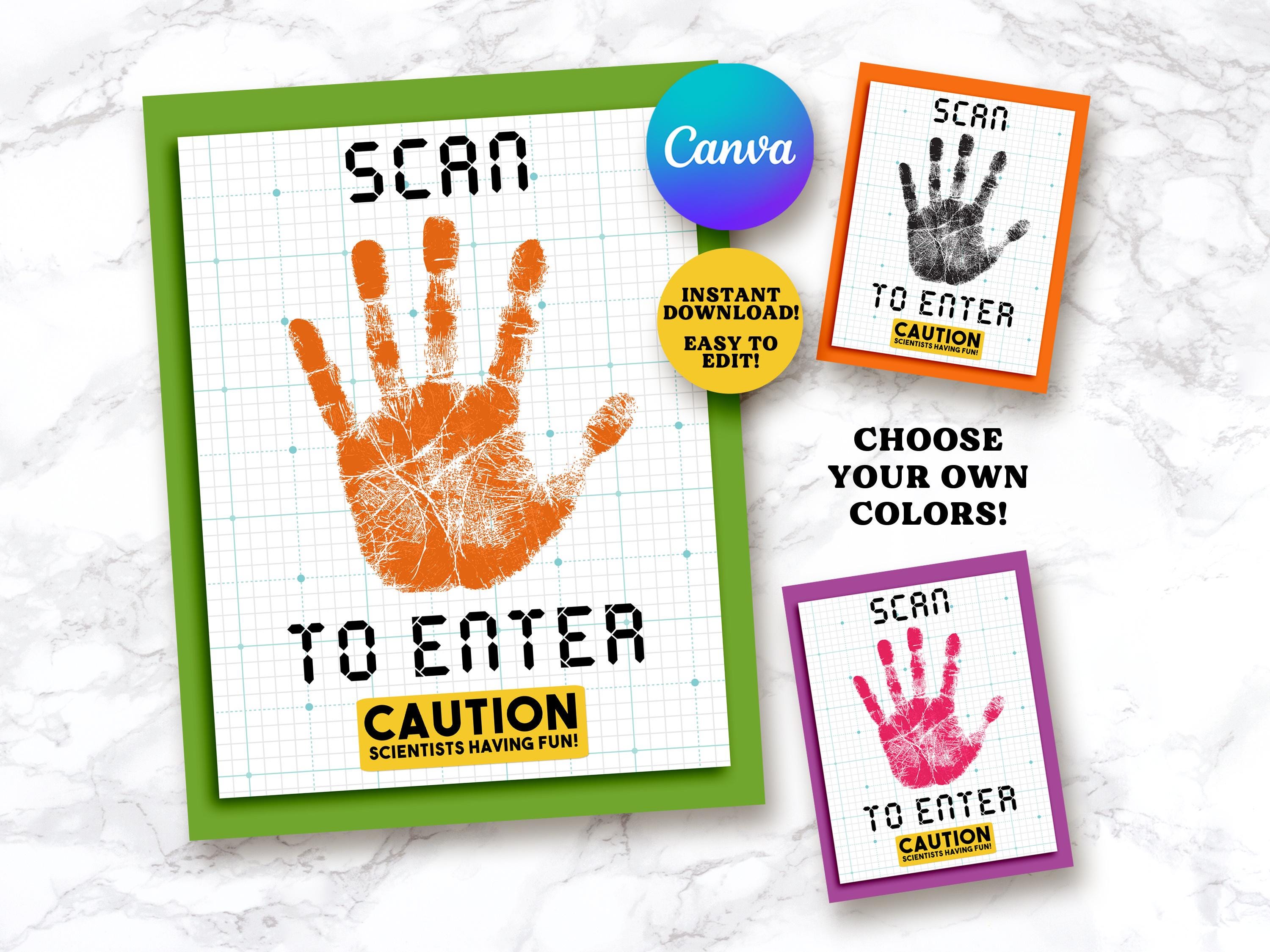Science Party Welcome Sign, Scan to Enter Sign, Digital File, Editable ...