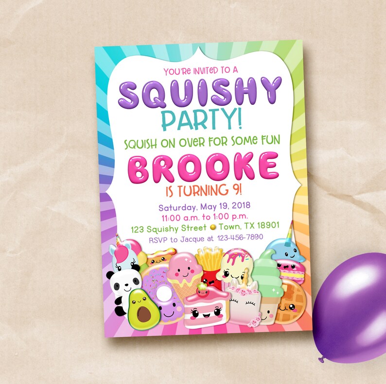 Squishy Party Invitation Squishies Party Invitation Squishy - Etsy Canada