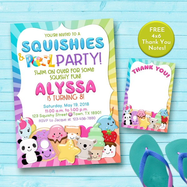 Squishy Party Invitation - Etsy